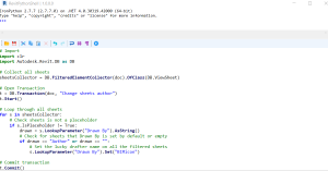 Fill in 'Drawn By' on sheets with Revit Python Shell - BIMicon