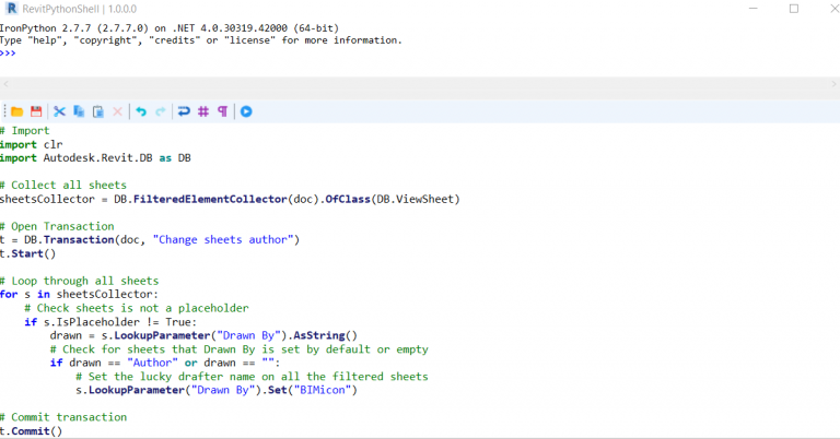 Fill in 'Drawn By' on sheets with Revit Python Shell - BIMicon